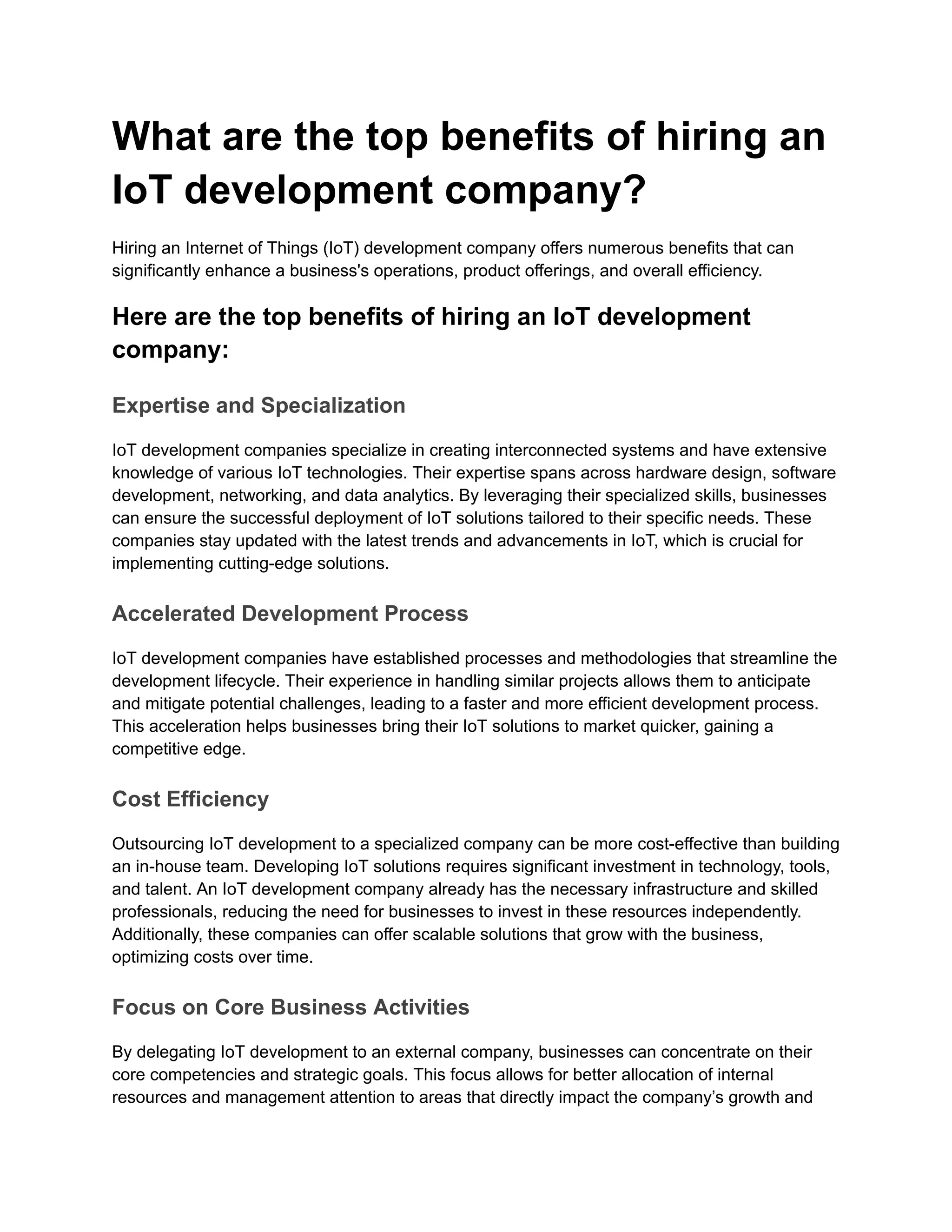 What are the top benefits of hiring an IoT development company?.pdf