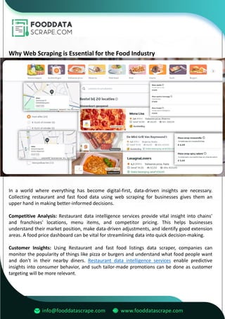Use Cases for Web Scraping for Restaurant and Fast Food Listings | PDF