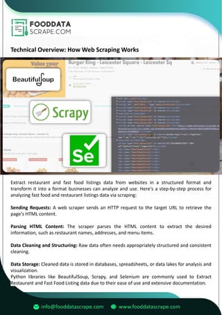 Use Cases for Web Scraping for Restaurant and Fast Food Listings | PDF