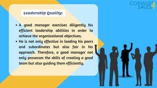 What are the traits of a good manager | PDF | Executive Leadership ...