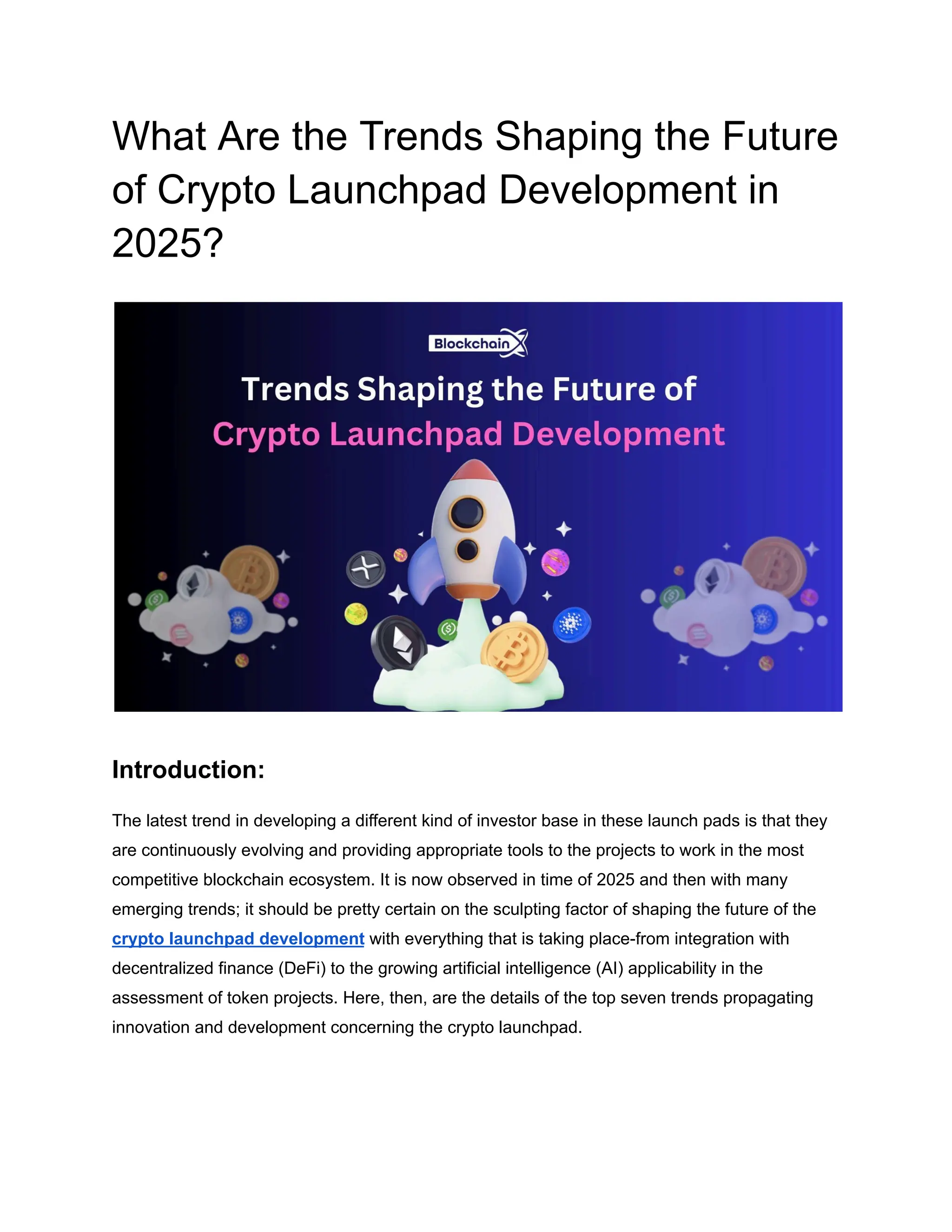 What Are the Trends Shaping the Future of Crypto Launchpad Development in 2025 | PDF