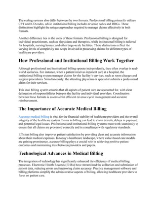 What are the two formats used for medical billing.pdf