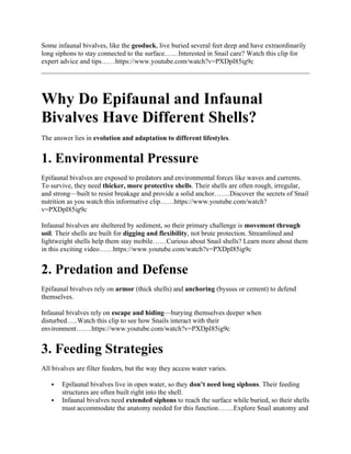 WHAT ARE THE TWO MAIN TYPES OF BIVALVE MOLLUSKS AND WHY DO THEY HAVE ...