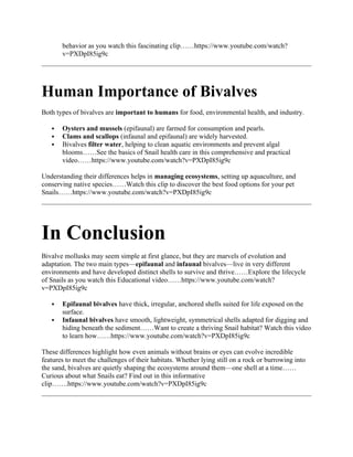 WHAT ARE THE TWO MAIN TYPES OF BIVALVE MOLLUSKS AND WHY DO THEY HAVE ...