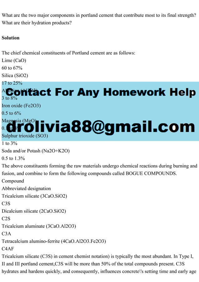 What are the two major components in portland cement that contribute.pdf