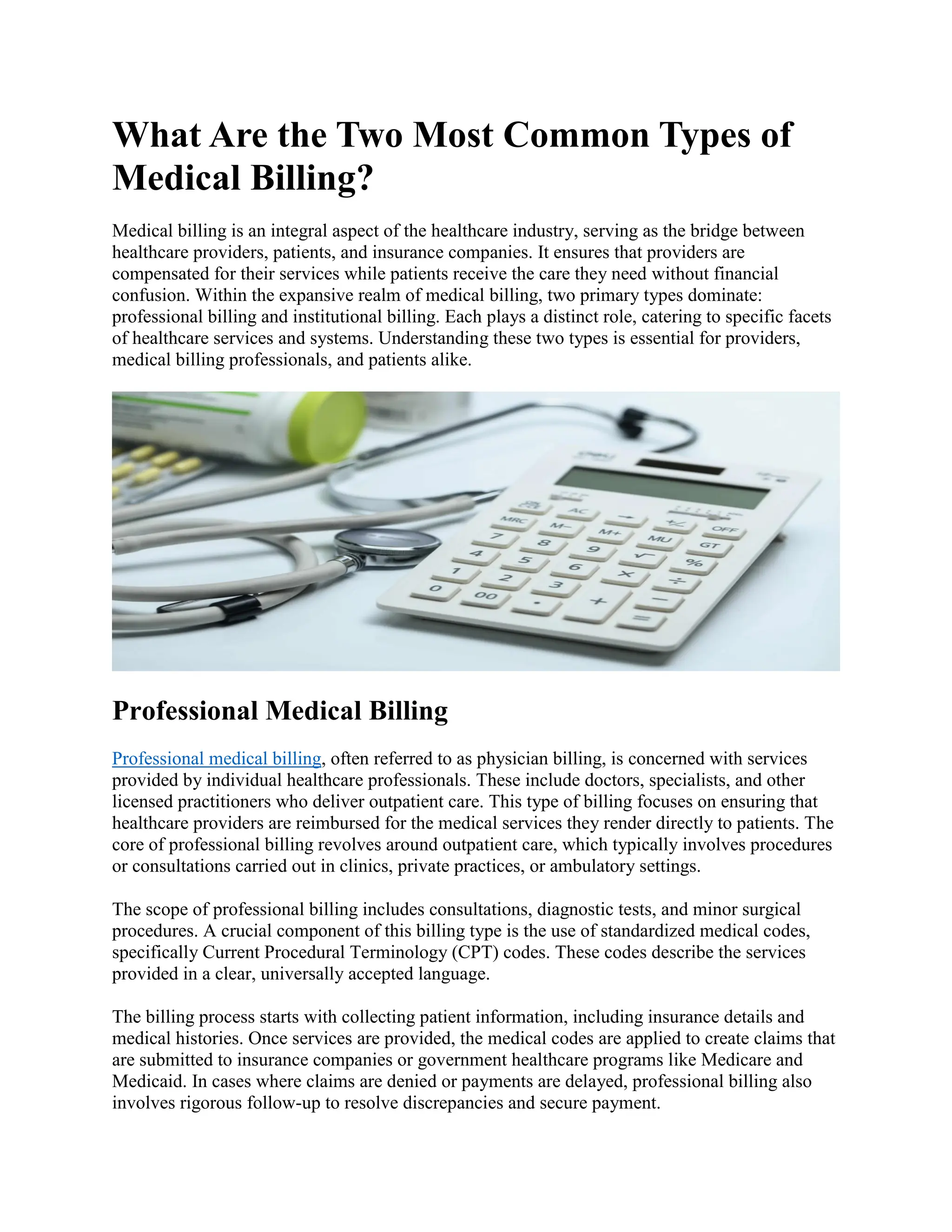 What are the two most common types of medical billing.pdf