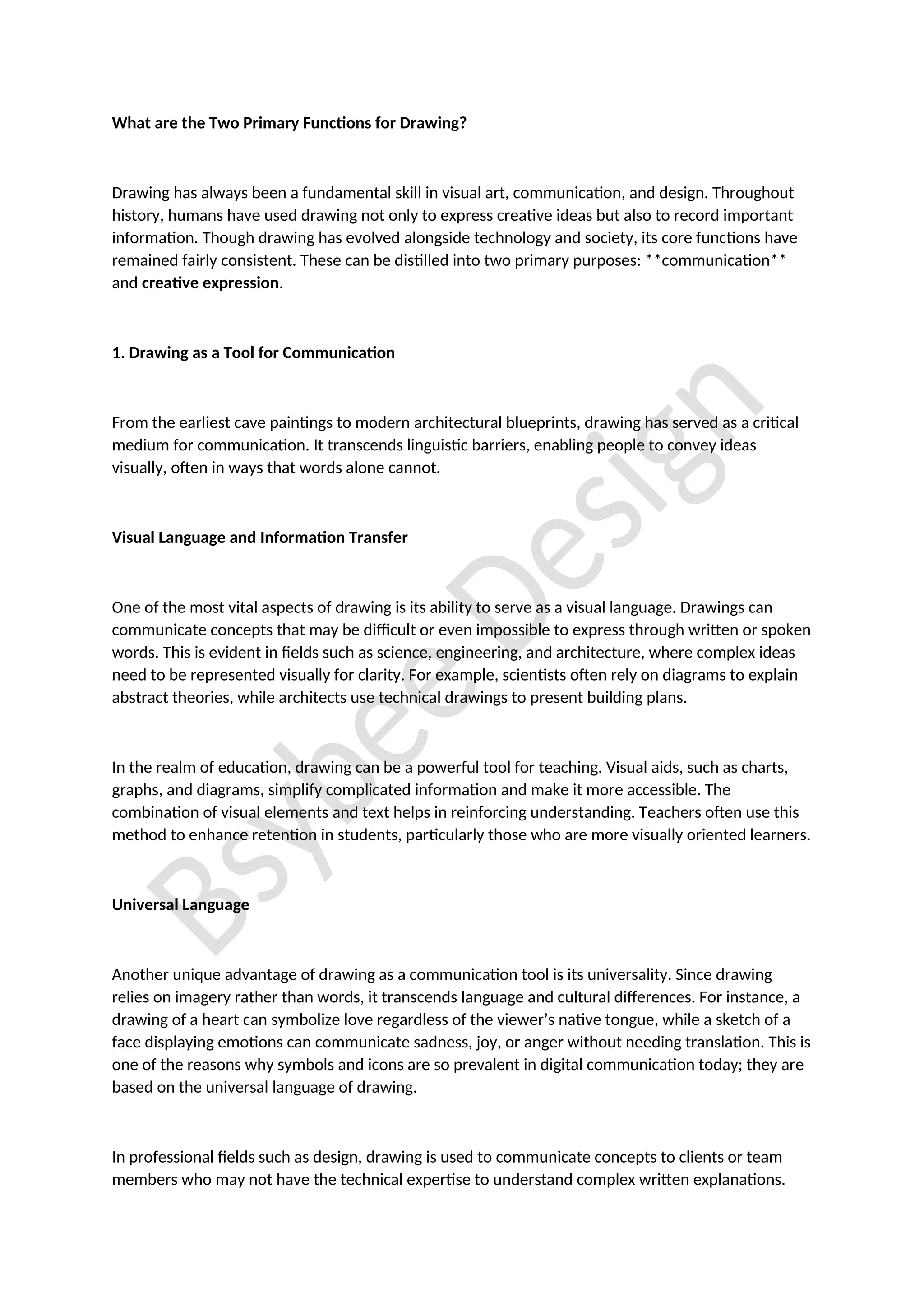 What are the Two Primary Functions for Drawing.docx