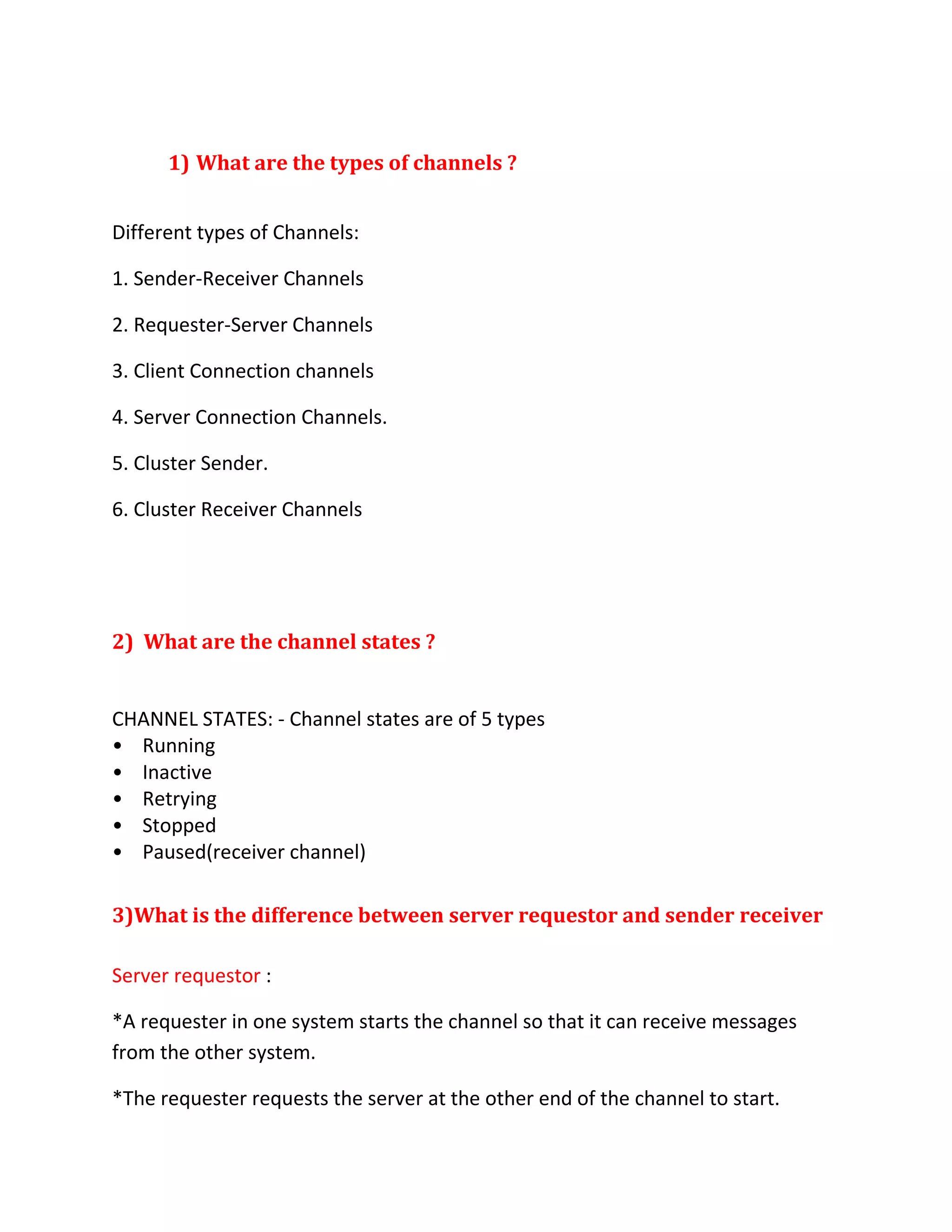 What are the types of channels | DOCX