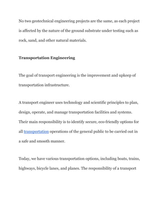 What are the Types of Civil Engineering? | PDF