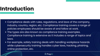What are the Types of Compliance Training?- By PrepAI | PDF | Human ...
