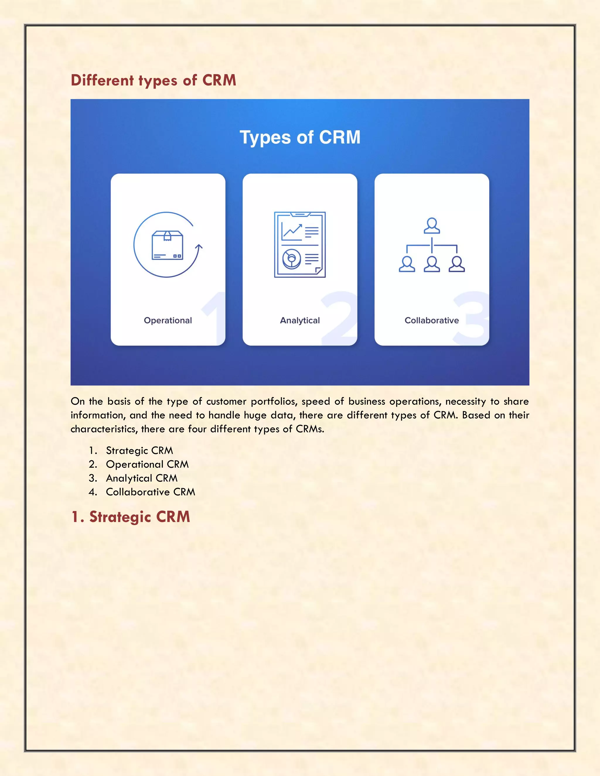 What is CRM? What are the different types of CRM? | PDF