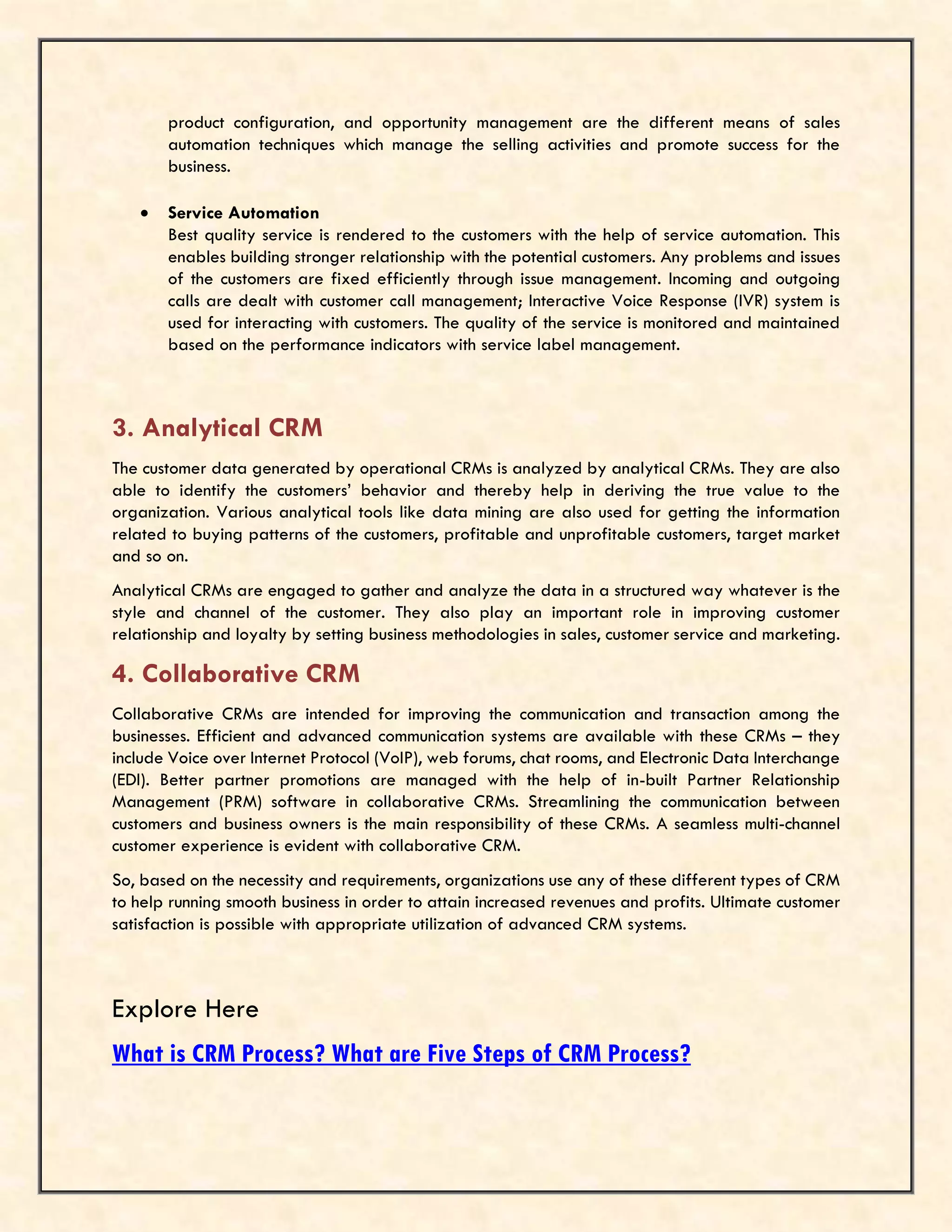 What is CRM? What are the different types of CRM? | PDF