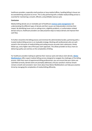 What Are the Types of Denials in Medical Billing? | PDF