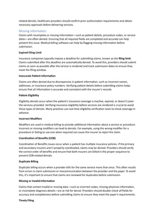 What Are the Types of Denials in Medical Billing? | PDF