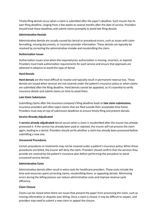 What Are the Types of Denials in Medical Billing? | PDF