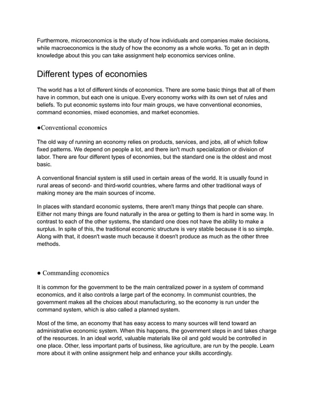 What are the types of economics and other . | PDF