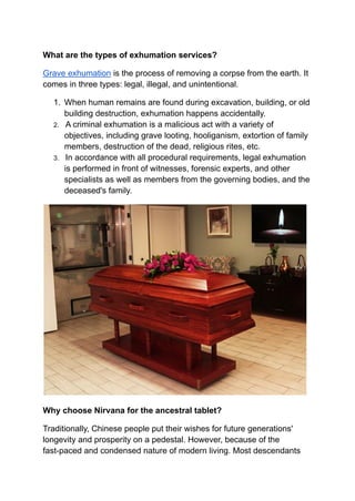 What are the types of exhumation services.pdf | Buddhism | Religion ...