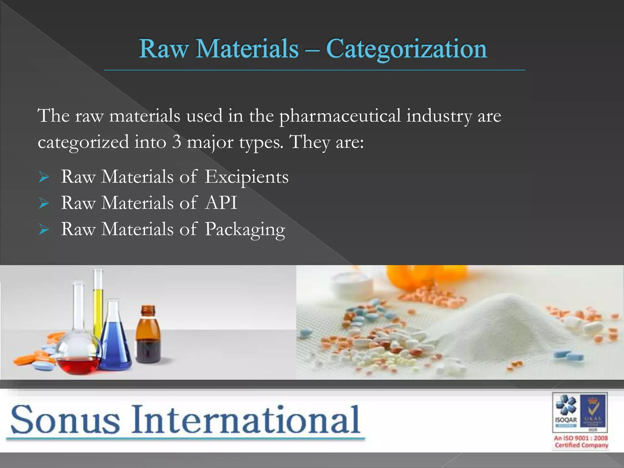 What Are The Types Of Pharmaceutical Raw Materials? | PPTX