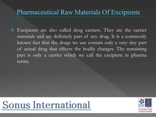 What Are The Types Of Pharmaceutical Raw Materials? | PPTX
