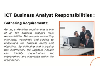 What are the typical tasks performed by an ICT Business Analyst | PPTX