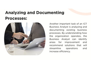 What are the typical tasks performed by an ICT Business Analyst | PPT