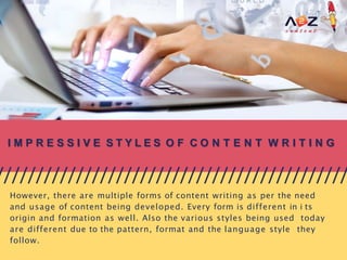 What are the various impressive styles of content writing | PPT