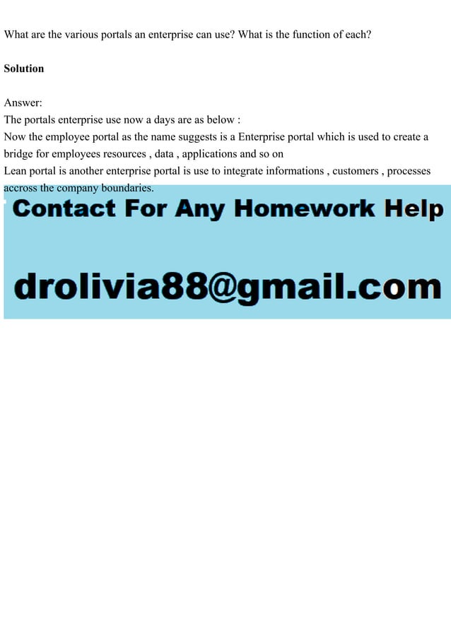 What are the various portals an enterprise can use What is the func.pdf