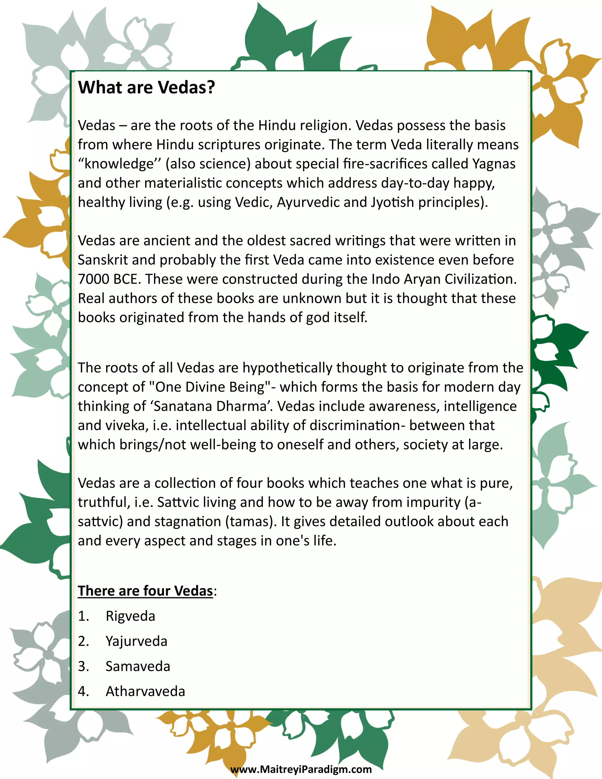 What are the vedas | PDF