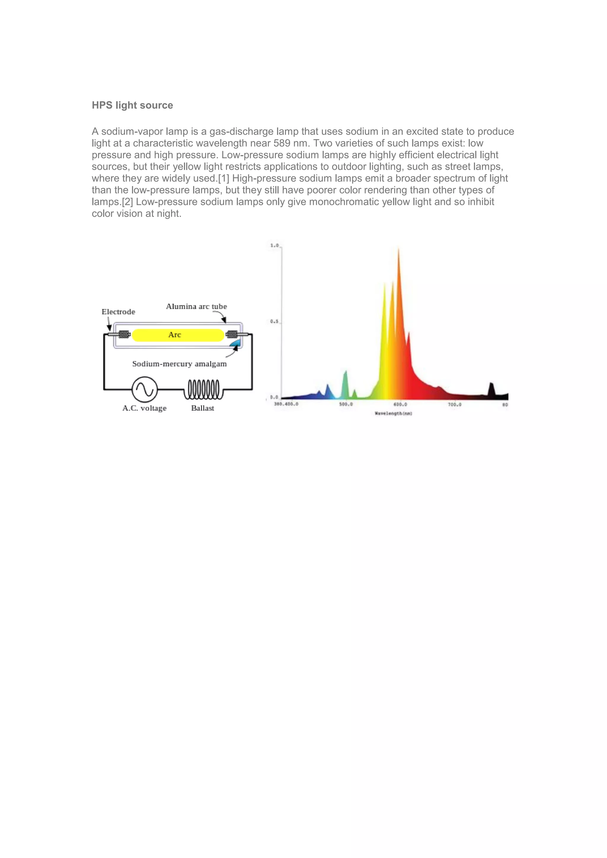 What are the working principles of different artificial light sources | PDF