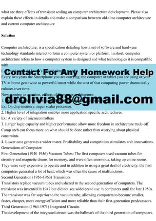 what are three effects of transistor scaling on computer architectur.pdf