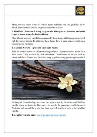 What are vanilla beans - Neugini Naturals | PDF