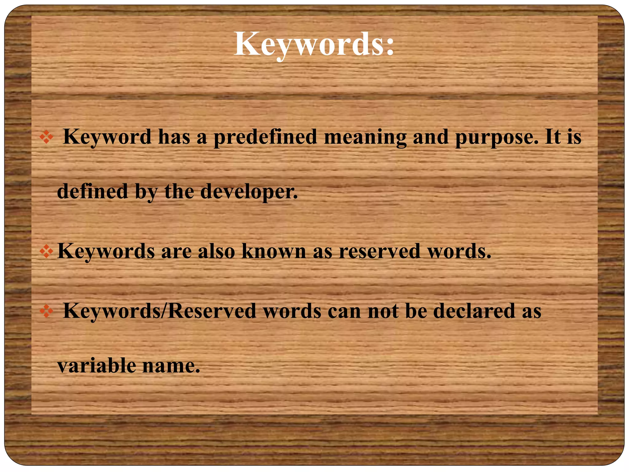 What are variables and keywords in c++ | PPT What are variables and keywords in c++ | PPT
