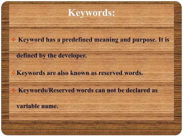 What are variables and keywords in c++ | PPT What are variables and keywords in c++ | PPT