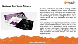 Vector Sticker Designs & it's Various Types | Cre8iveSkill | PPT