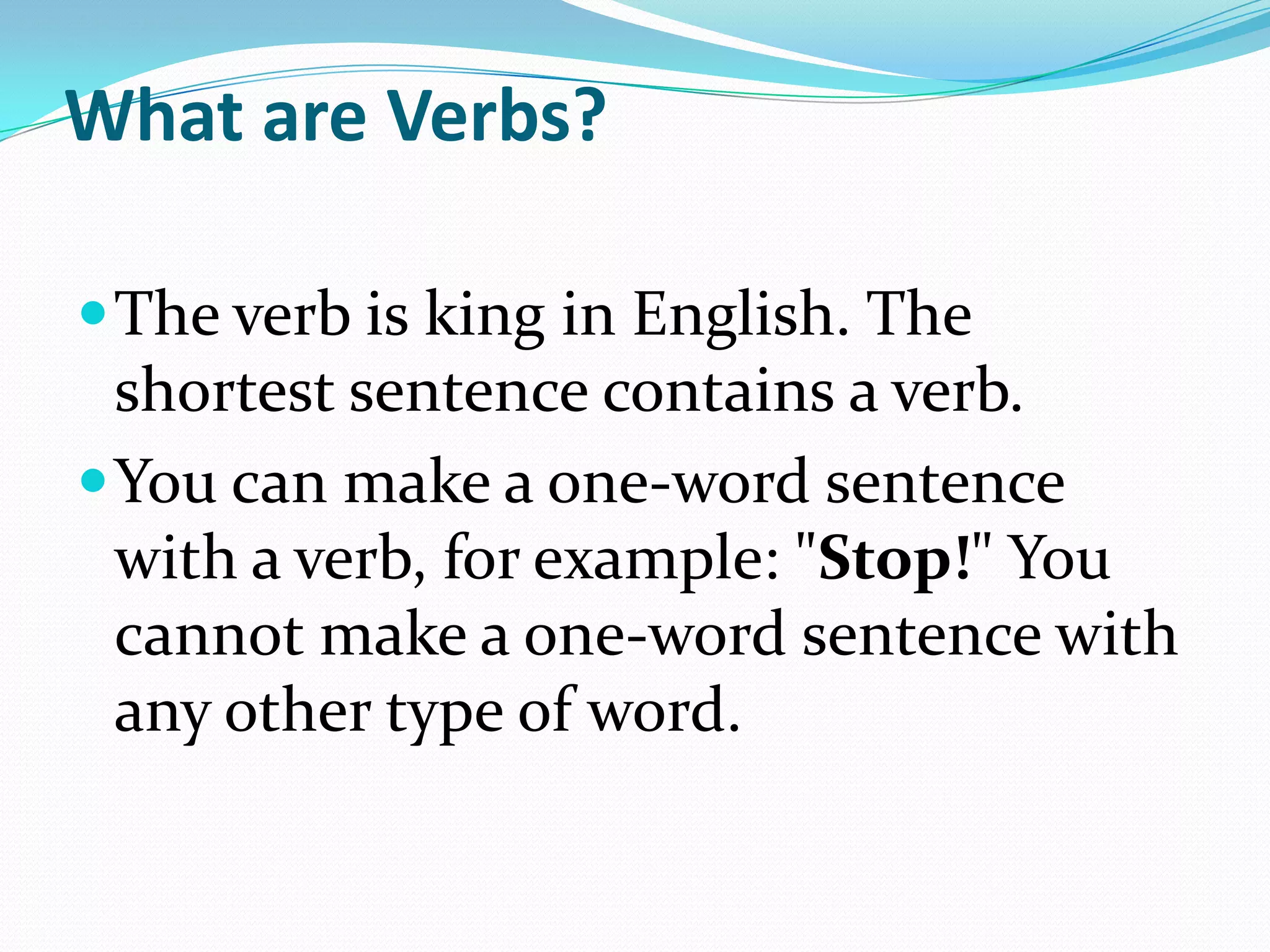 What are verbs | PPTX