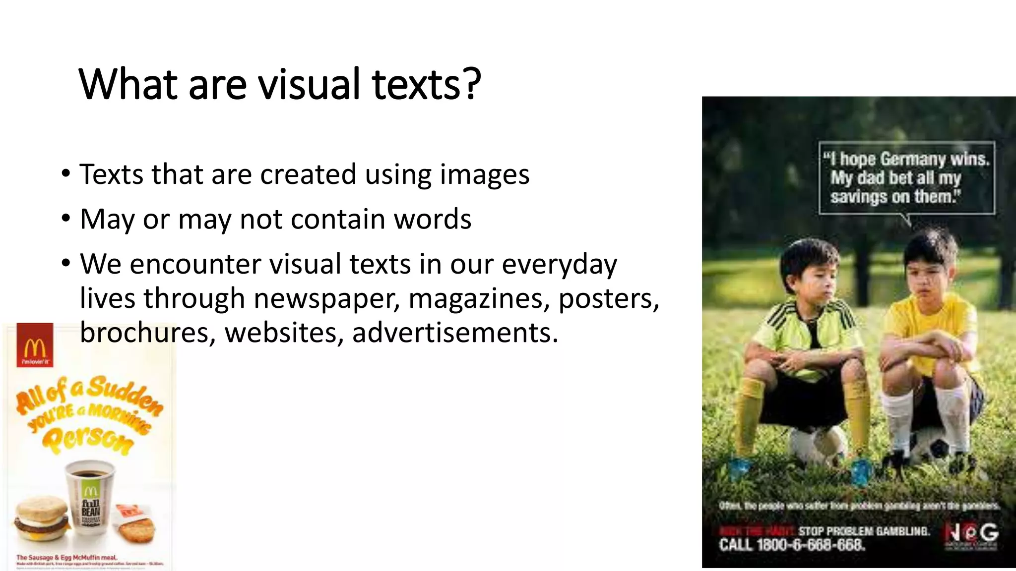 What are visual texts (1E3) | PPTX