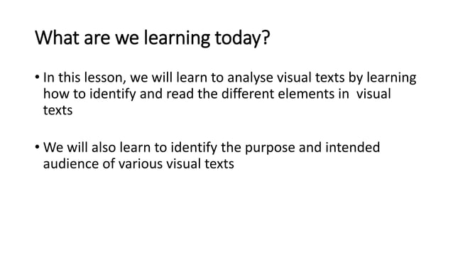 What are visual texts (1E3) | PPTX