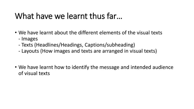 What are visual texts (1E3) | PPTX