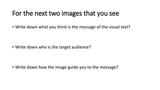 What are visual texts (1E3) | PPTX