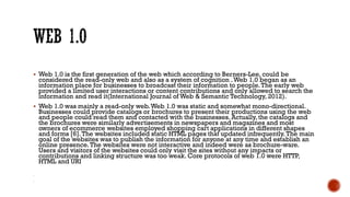 What are web 1.0 and web 2.0 pdf | PPT