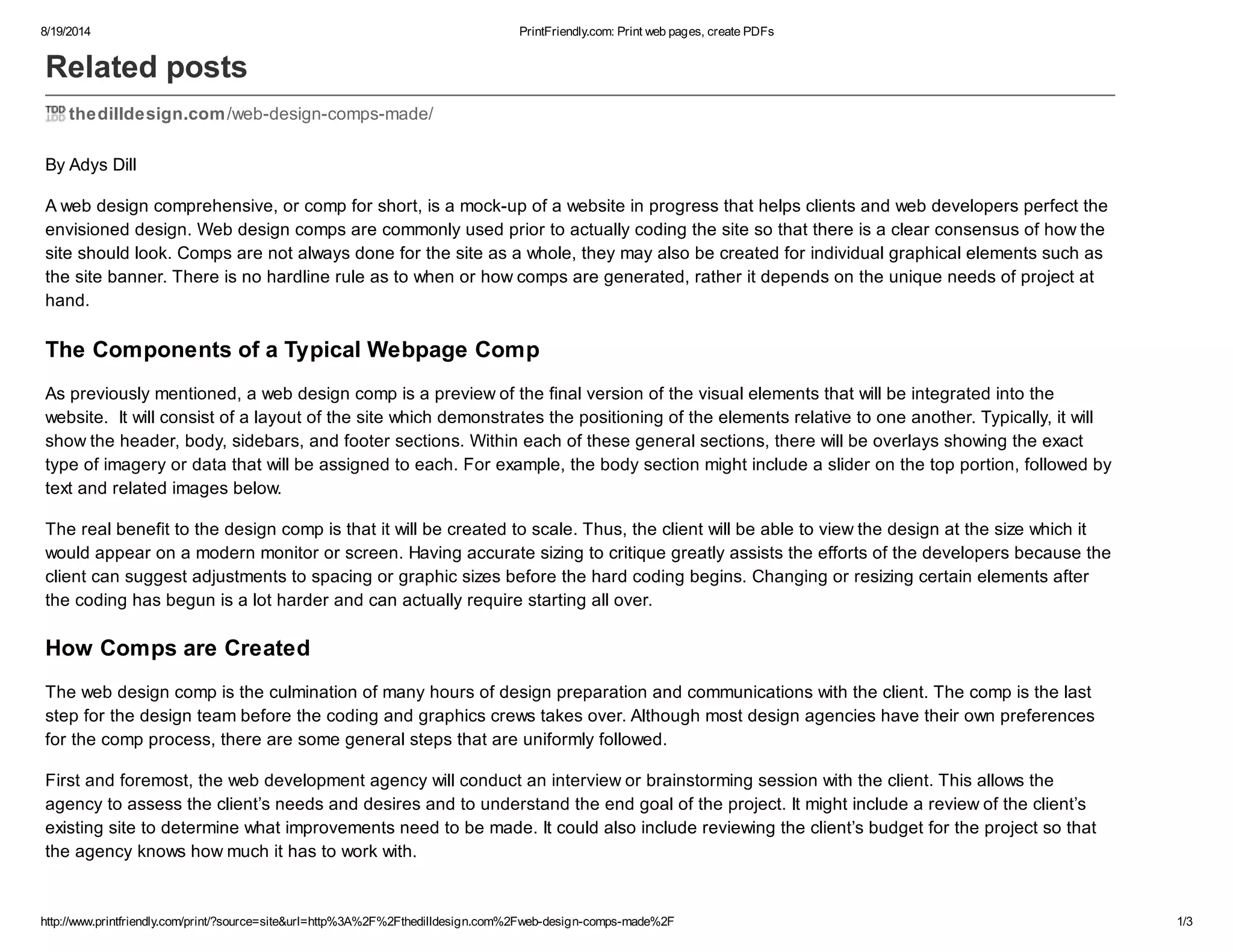 What are web design comps how are they made | PDF