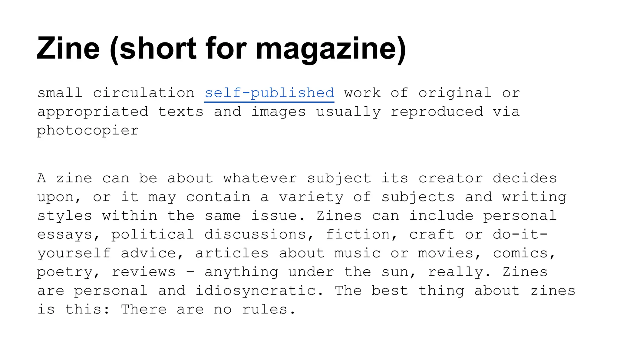 What are zines | PDF