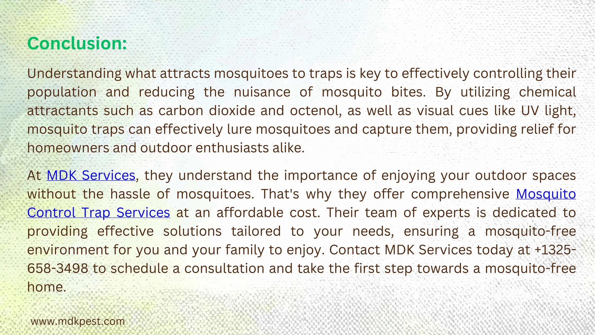 What Attracts Mosquitoes More To Traps? | PPTX