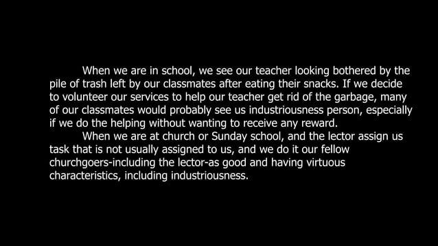 What being industrious is all about | PPT