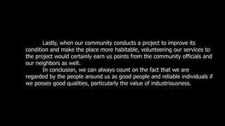 What being industrious is all about | PPT