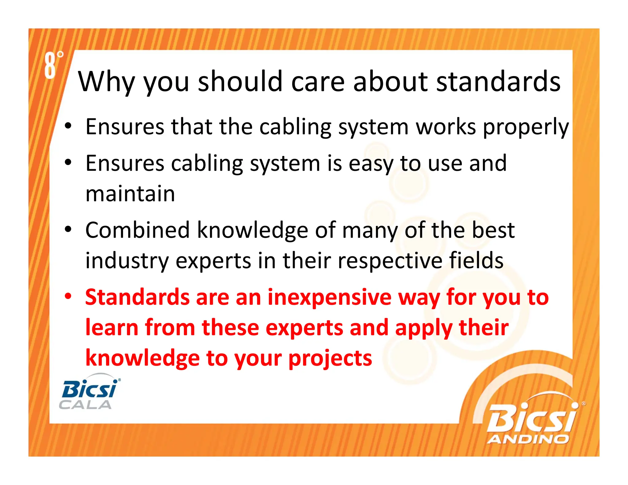 What BICSI, TIA, & ISO IEC are doing with standards and why you should ...