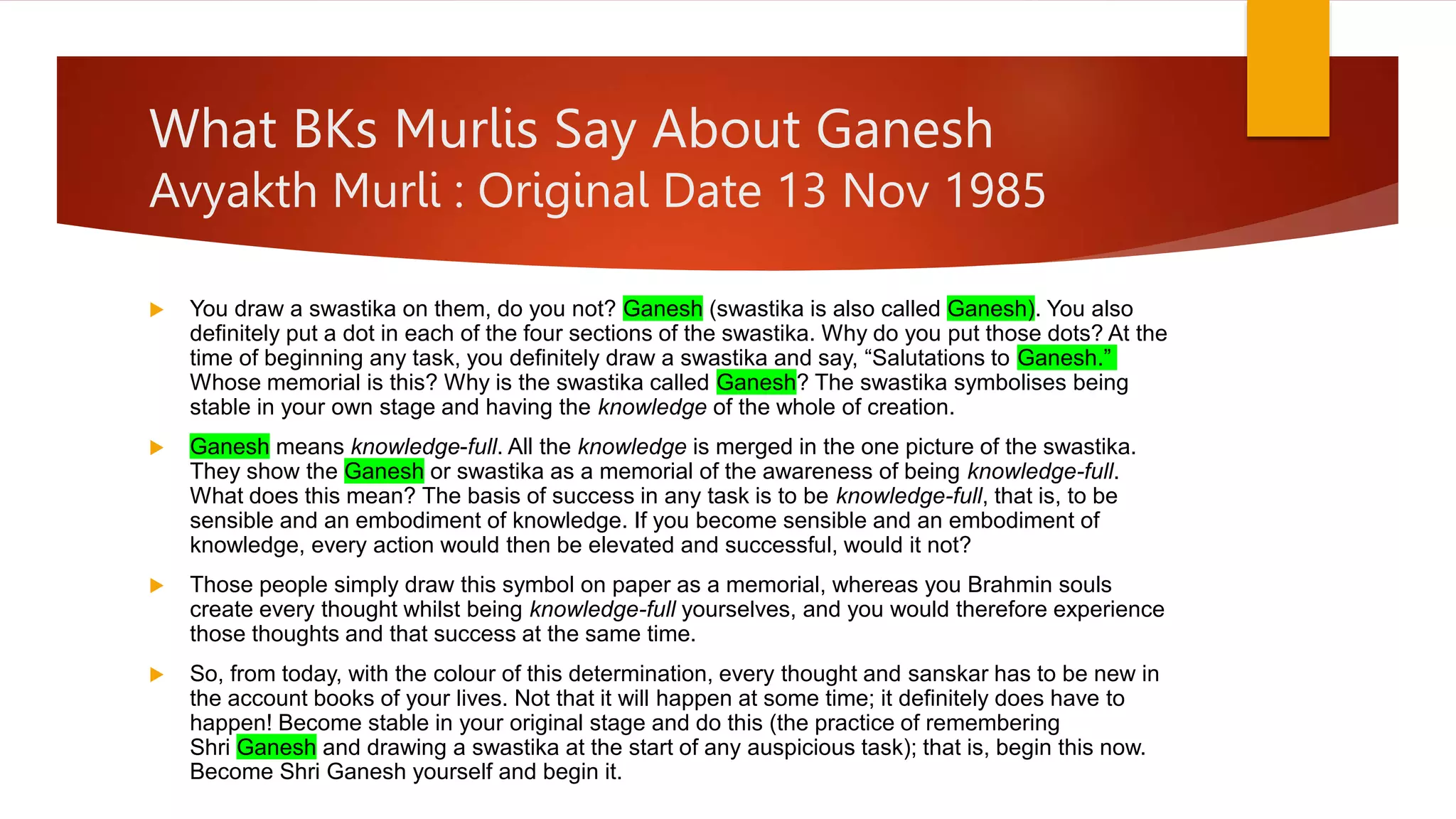 What Brahma Kumari Murlis Say About Ganesh.pptx