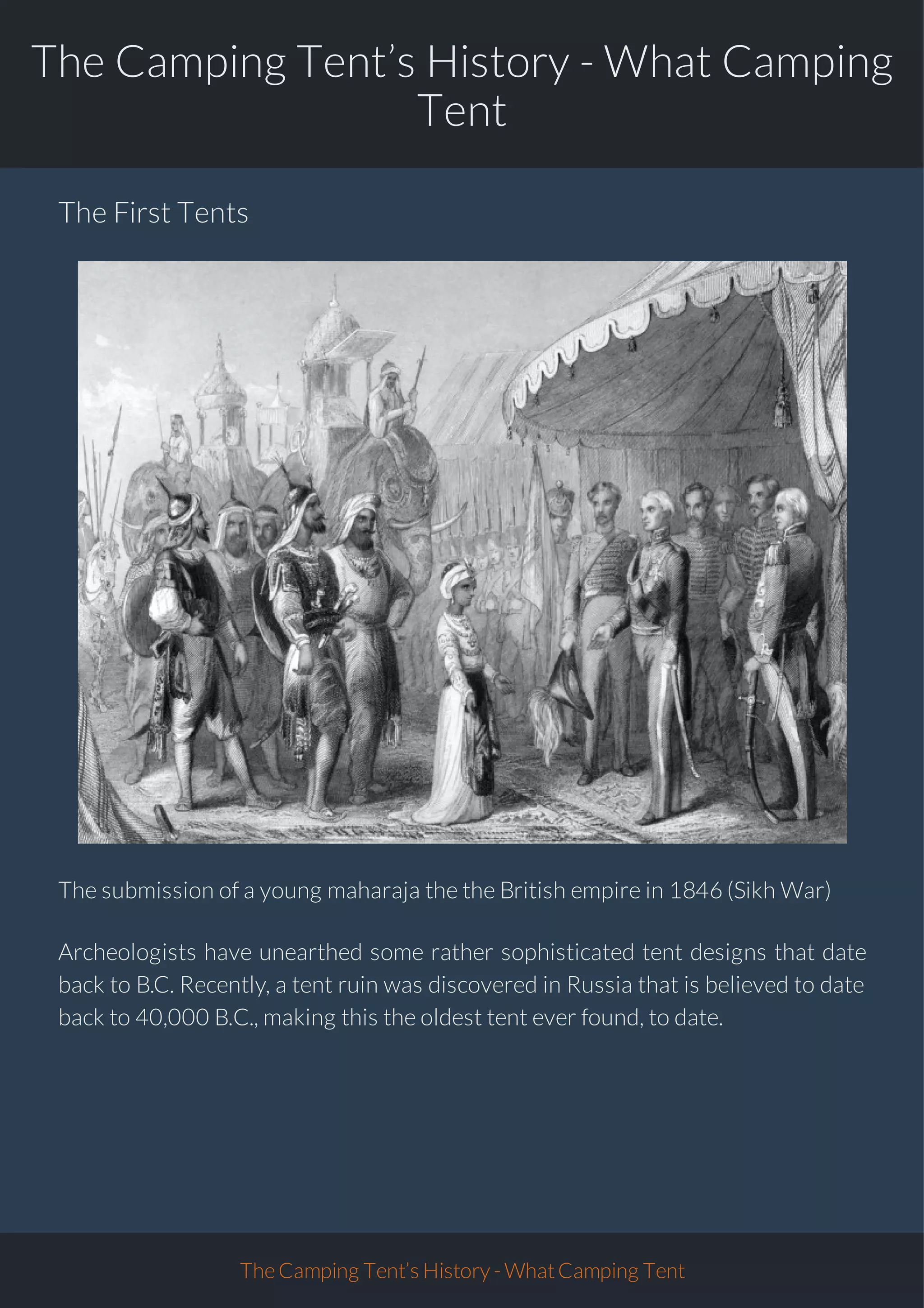 History of the Camping Tent | PDF