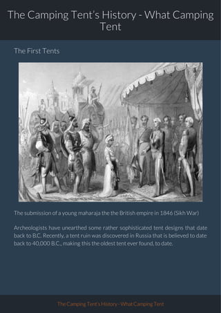 History of the Camping Tent | PDF | Camping | Travel Type