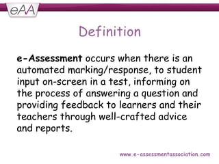 What can e assessment do for teaching & learning | PPT